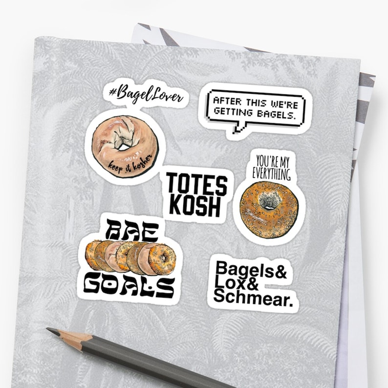 Nice Jewish Girl Bagel Lover Stickers 7 Sticker Pack - Etsy