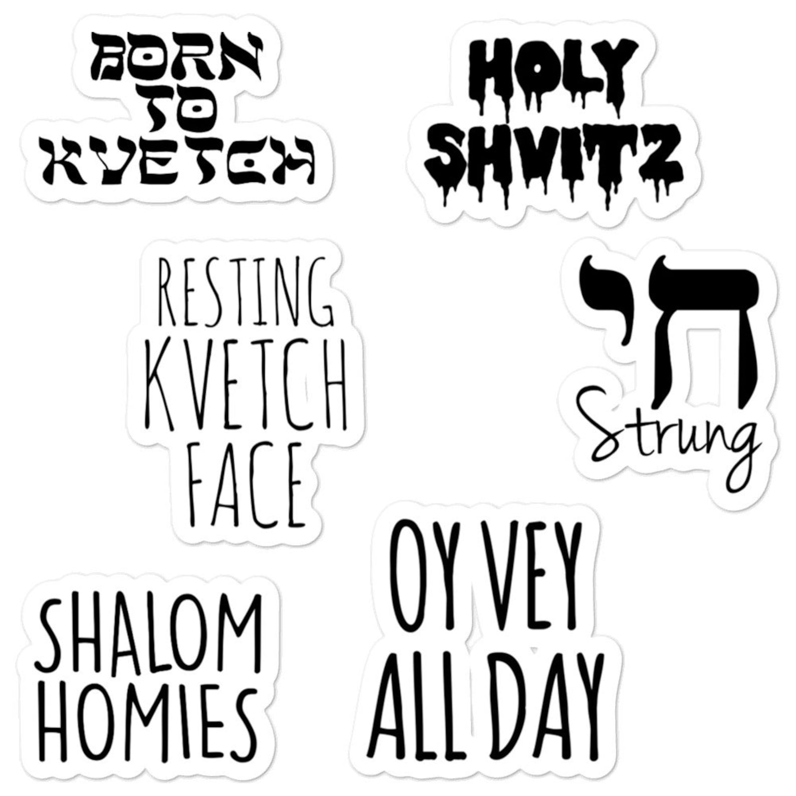 Nice Jewish Girl Oy Vey Stickers 6 Sticker Pack | Etsy