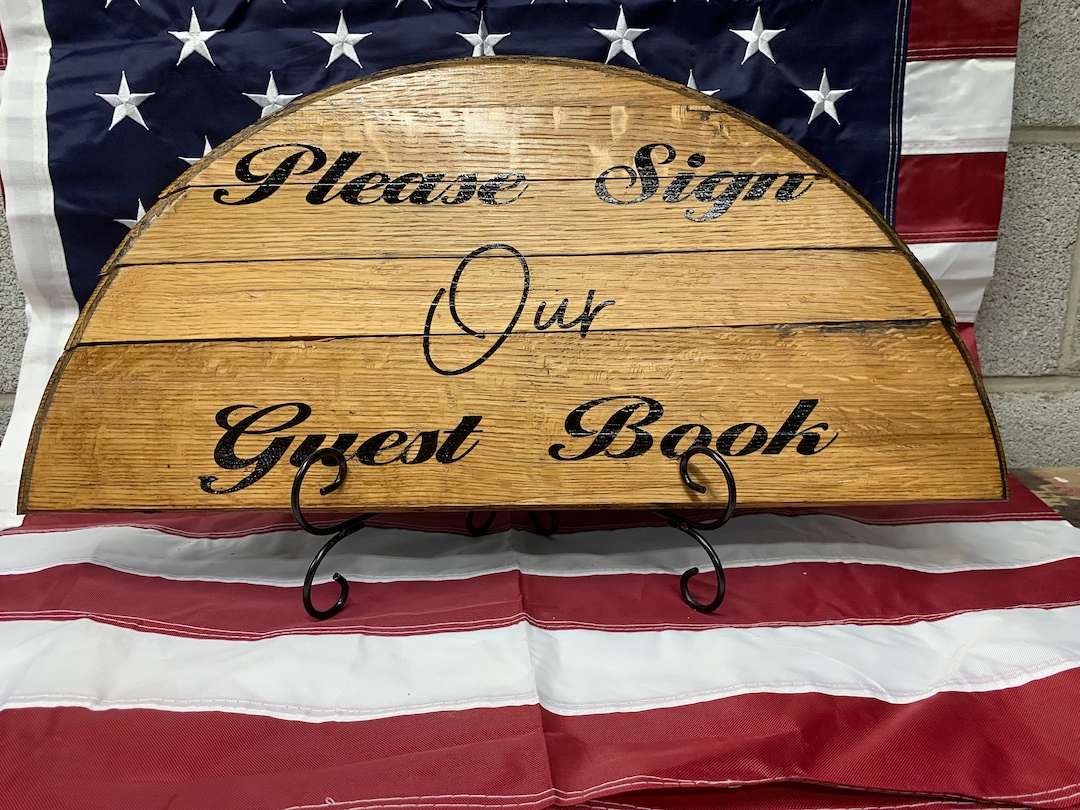 Bourbon Barrel Wedding Guest Book, Barrel Head, Half,personalized ...