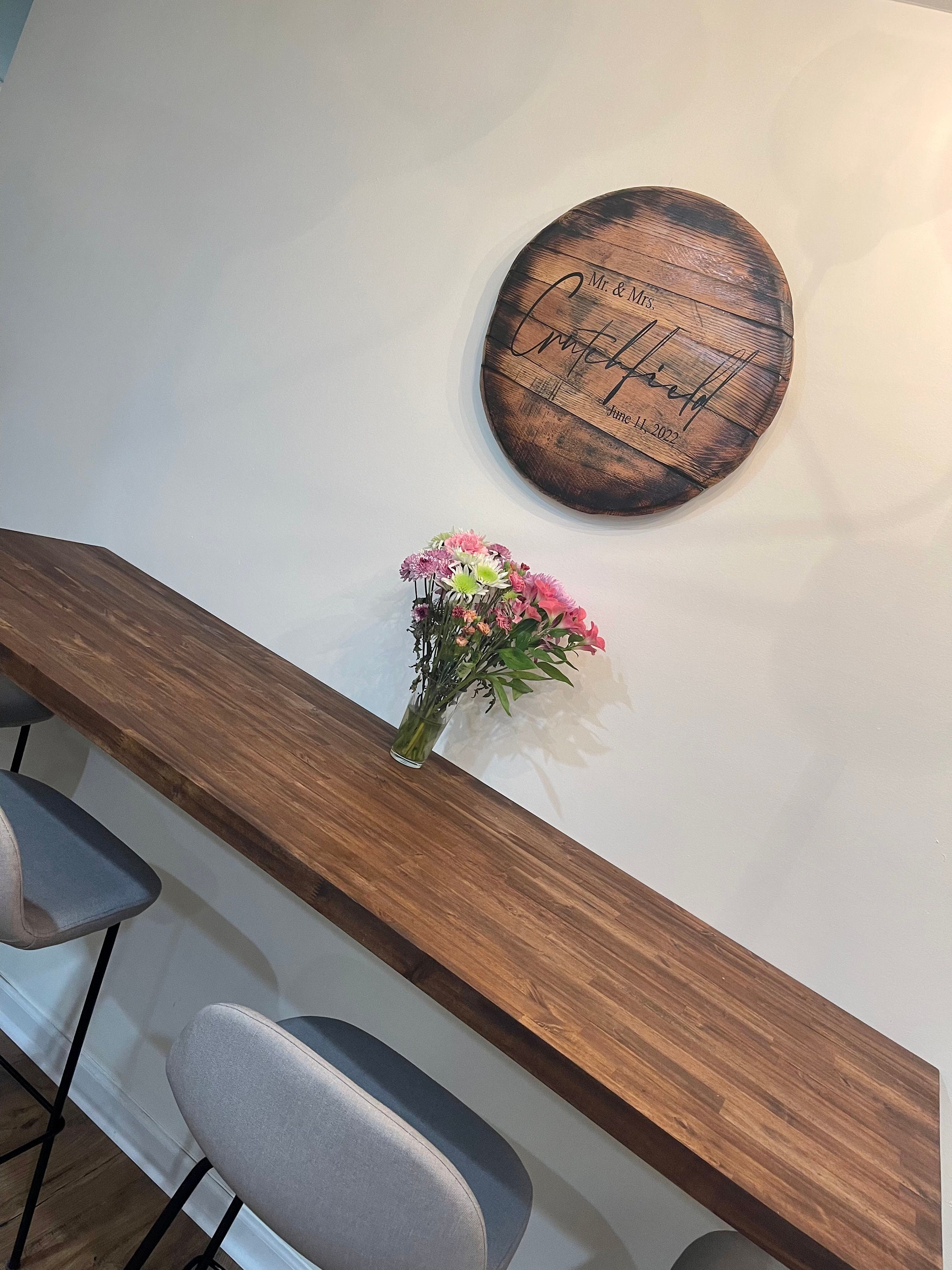 Wedding Guest Book Bourbon Barrel Head Personalized - Etsy