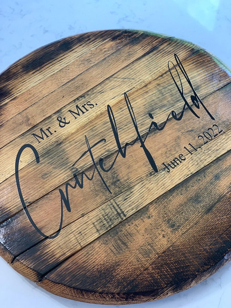 Wedding Guest Book Bourbon Barrel Head Personalized - Etsy
