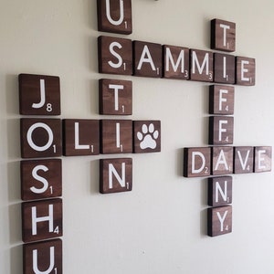 Personalized Handmade 3 1/2 in Scrabble Inspired Decorate Wooden Wall ...