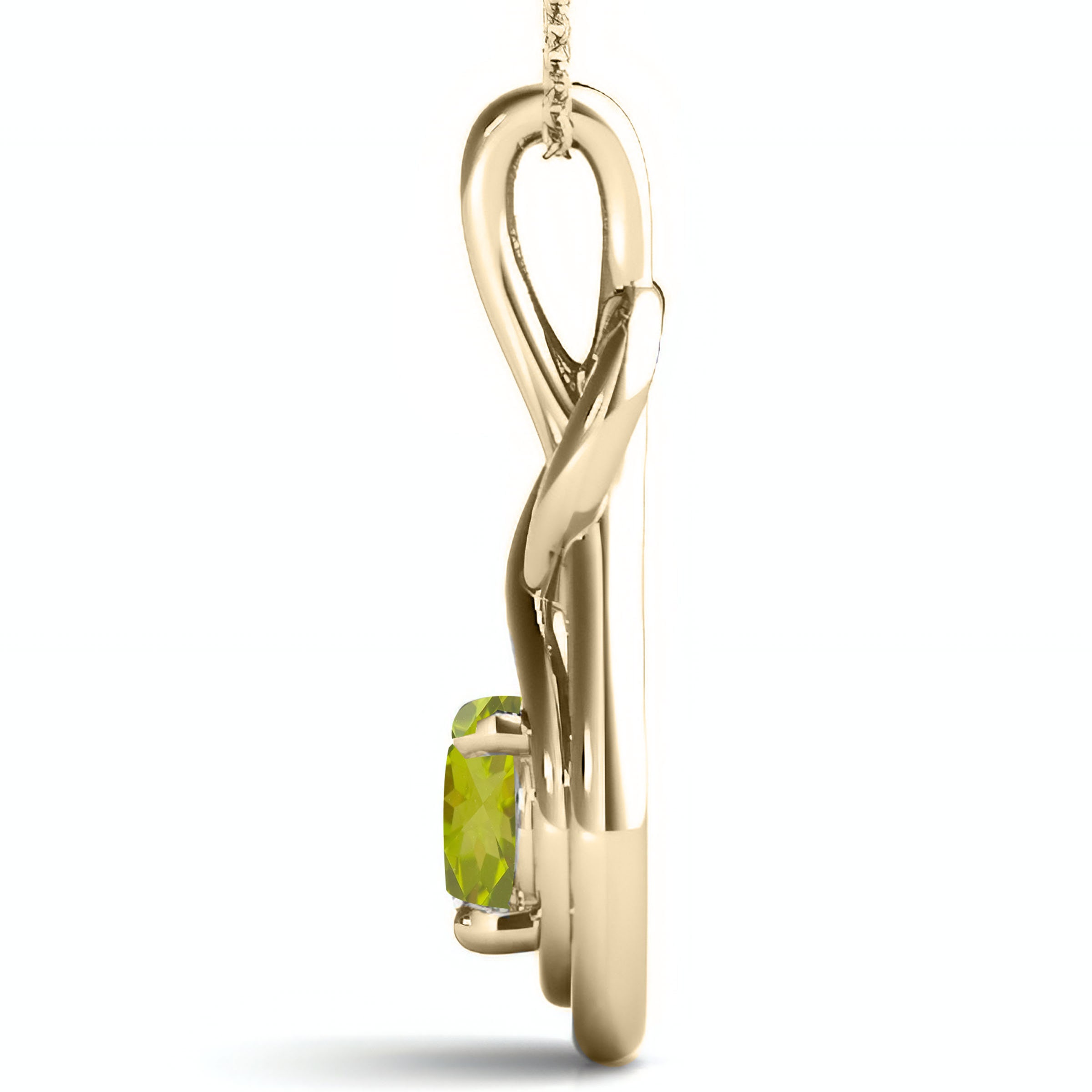 Peridot Love Knot Pendant Necklace in 14K Yellow Gold Peridot Pendant ...