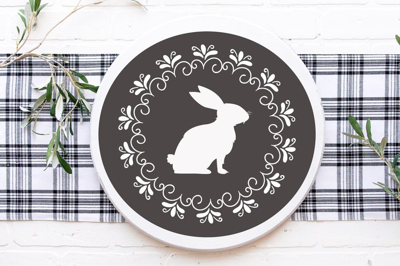 Easter Bunny Svg Rabbit Svg Peter Cottontail Round Sign - Etsy