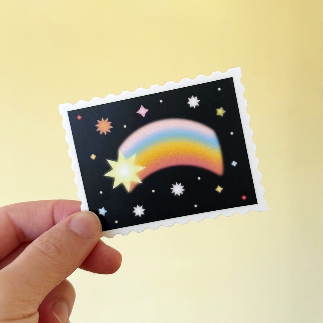 Cosmic Stamp Sticker Shooting Star Outerspace Cute Colorful Stickers ...