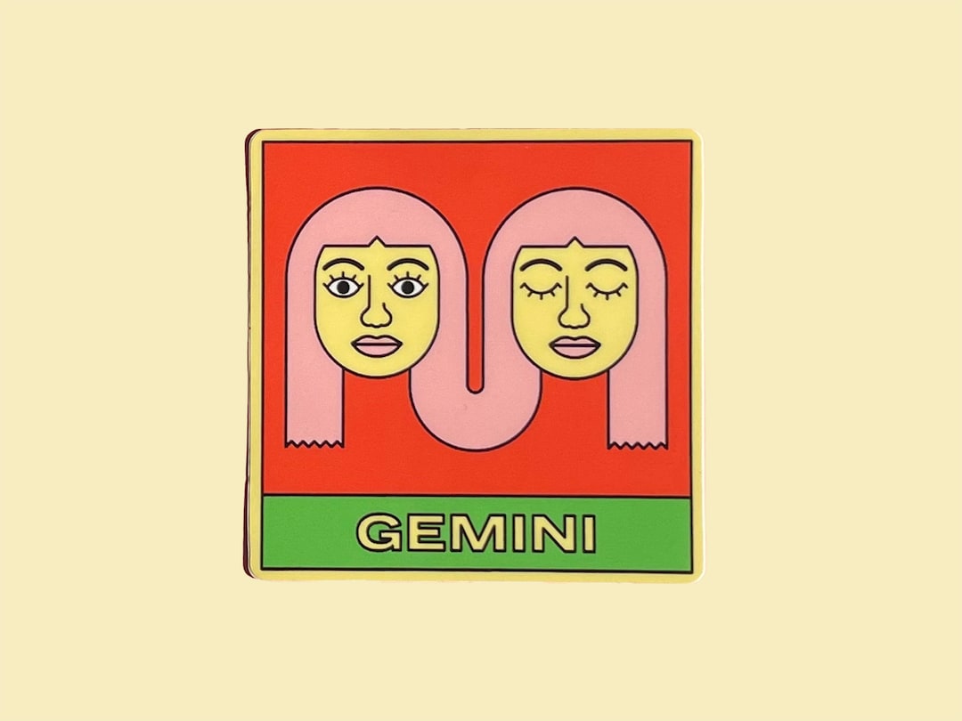 Gemini Vinyl Sticker Zodiac Sign Astrology Air Sign Waterproof Stickers ...