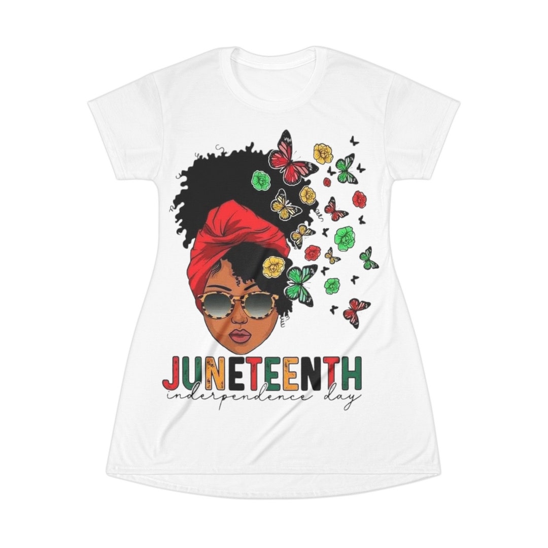 Juneteenth, Black Girl Afro, African American T-shirt Dress - Etsy