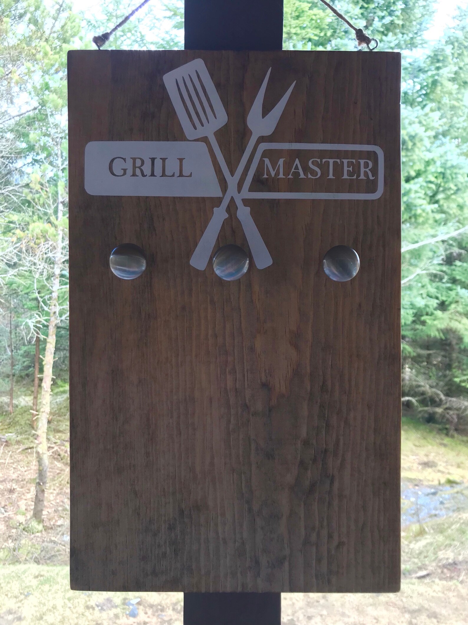 Grill Master BBQ Tool Hanging Wood Sign, Back Porch Decor - Etsy