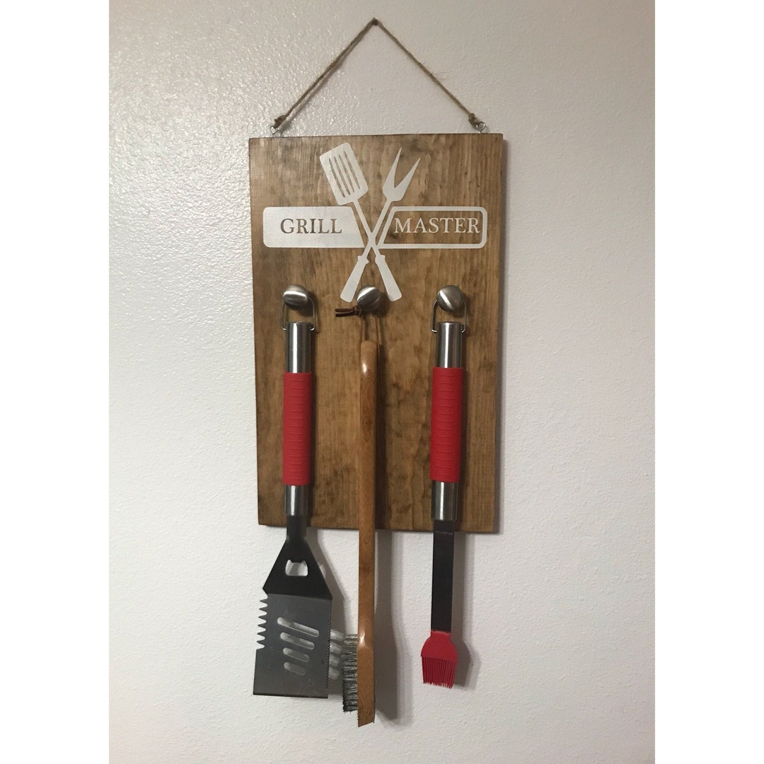 Grill Master BBQ Tool Hanging Wood Sign, Barbecue Sign, Bbq Sign ...