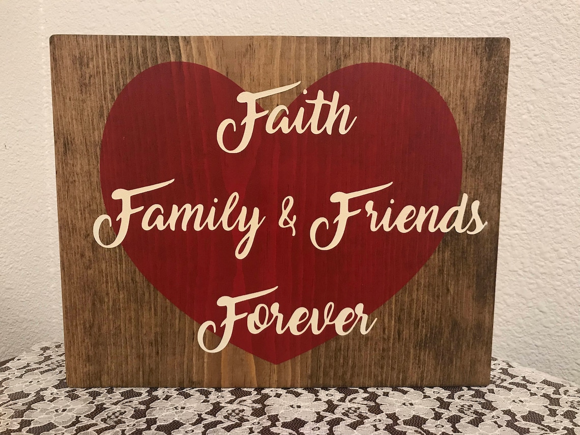 Faith Family Friends Forever Wooden Sign rustic decor rustic | Etsy