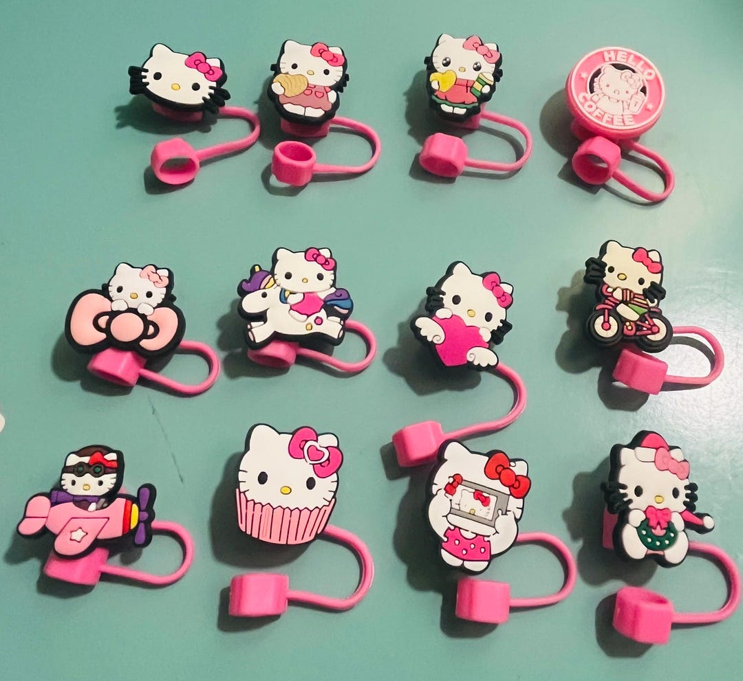 Hello Kitty Silicone Straw Topper - Etsy