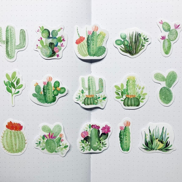 Cactus Stickers - Etsy