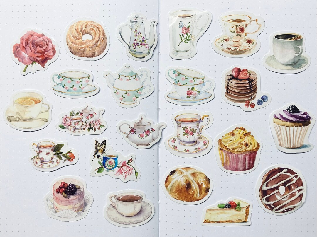 23 Afternoon Tea Party Coffee Cake Dessert Stickers - Etsy
