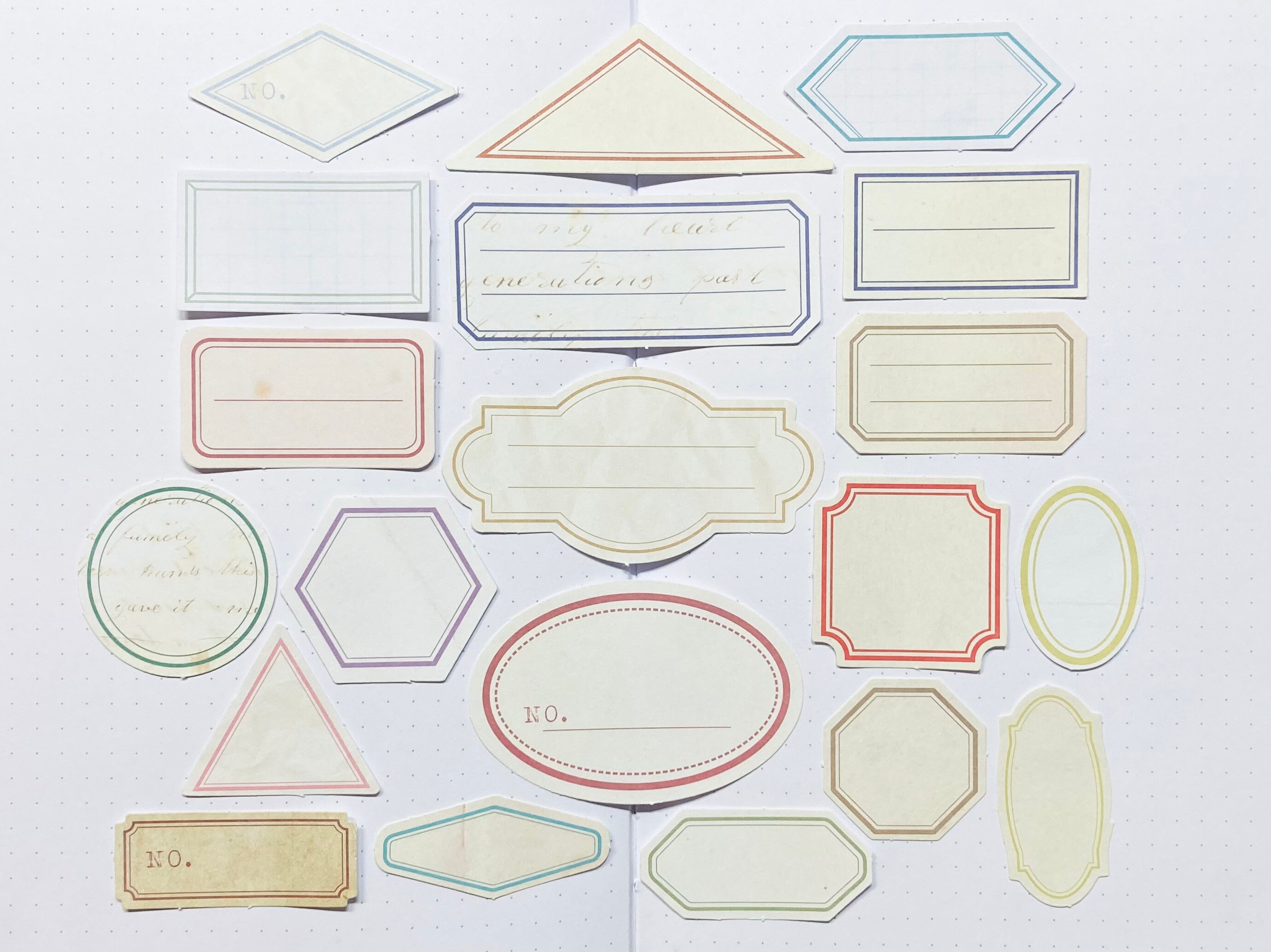 20 Vintage Aged Paper Label Stickers in Large Medium Small for - Etsy