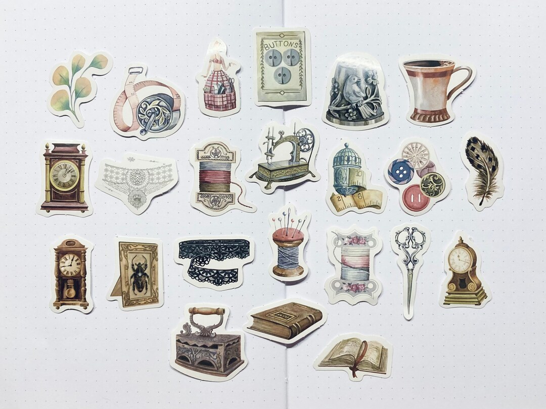 23 Sewing Needlecraft Victorian Steampunk Crafting DIY Stickers - Etsy