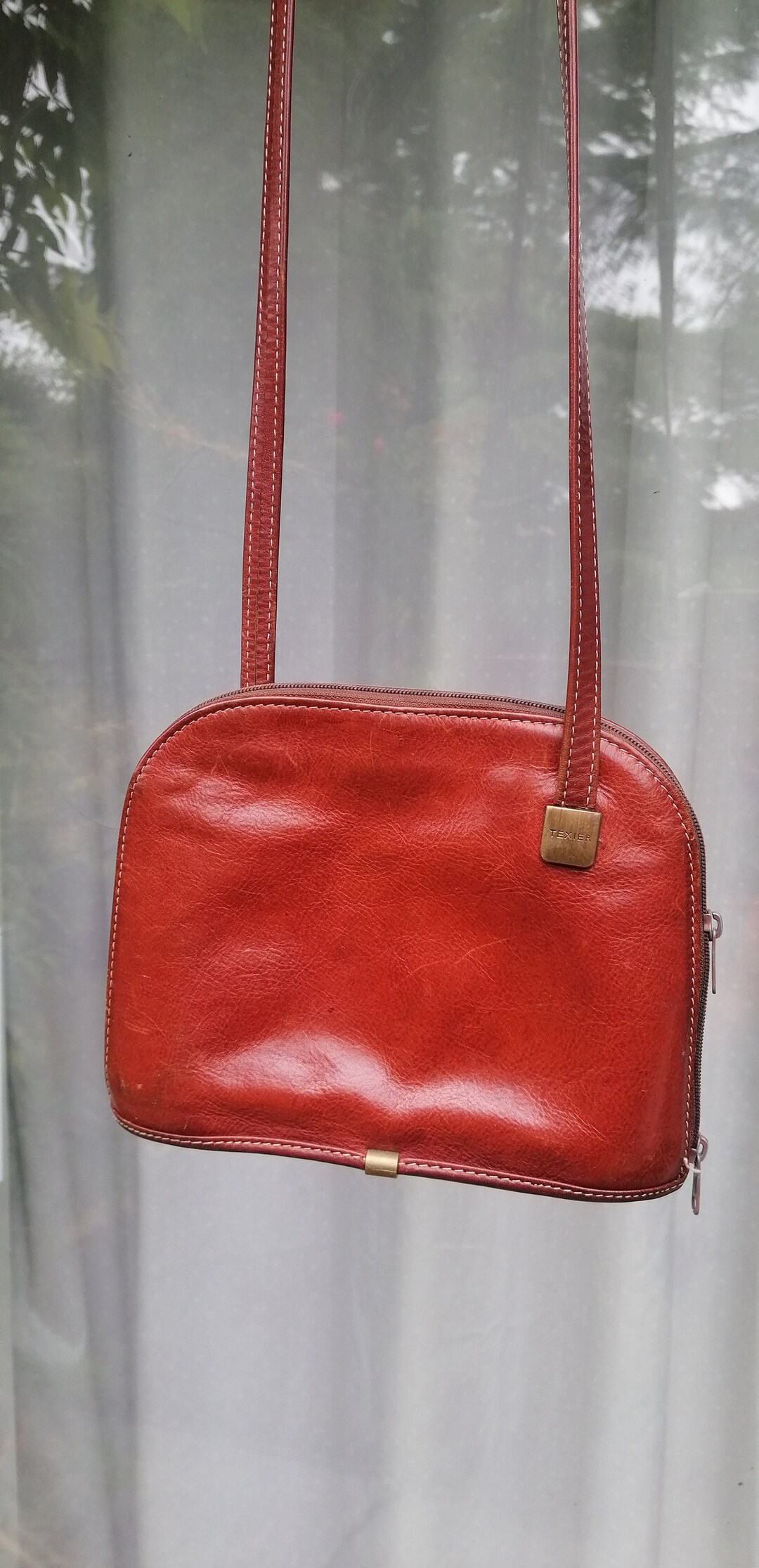 100%leather Handbag by Texier. Made in France. - Etsy