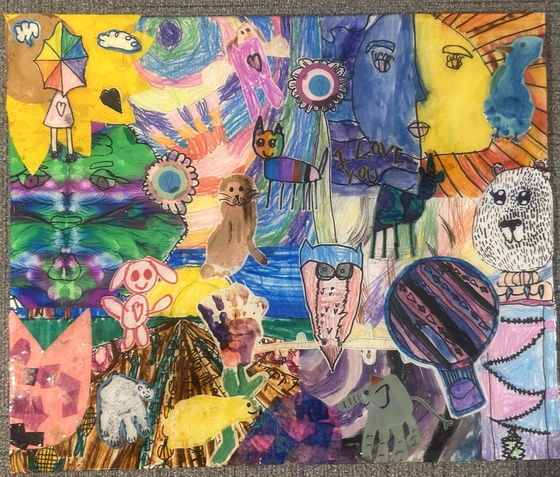 Custom Children's Art Collage. One-of-a-kind Wall Decor. - Etsy