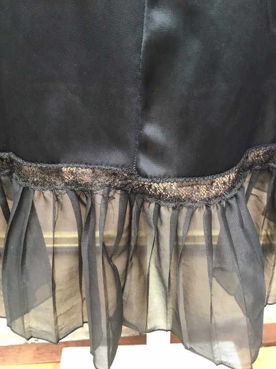 Black half slip, slim half slip, nylon slip, ruffled … - Gem