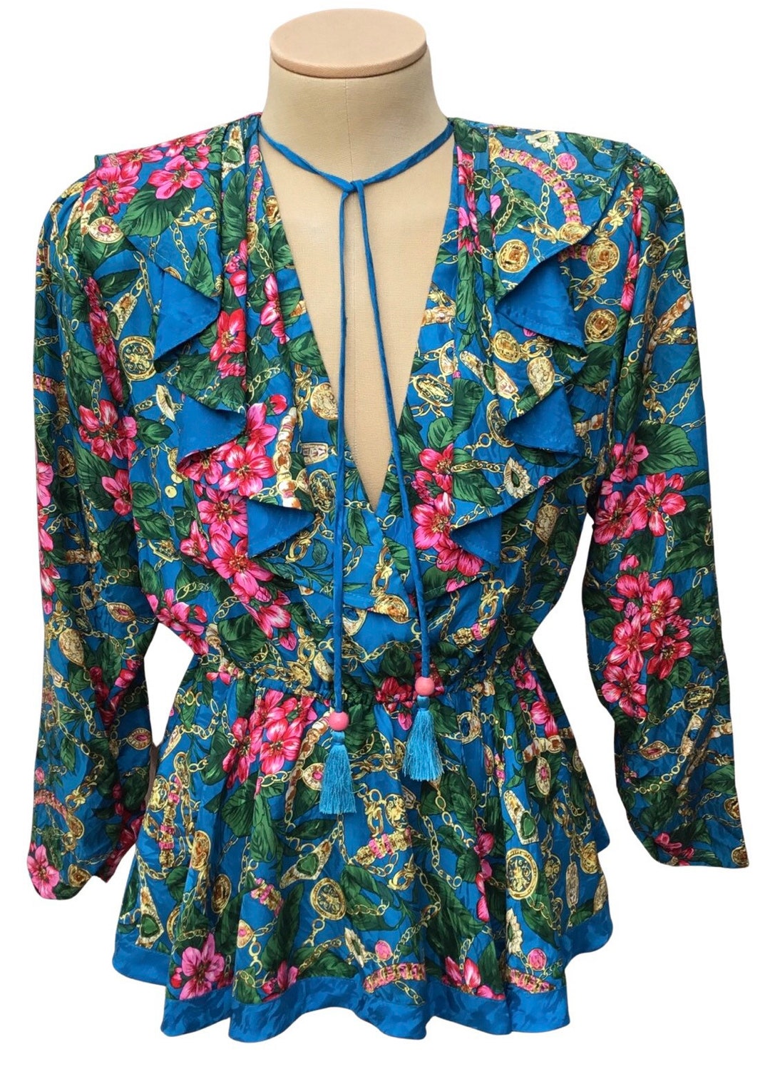 Diane Freis Silk Top, Blouse, Boho Top, 100 Percent Silk, Silk Top ...