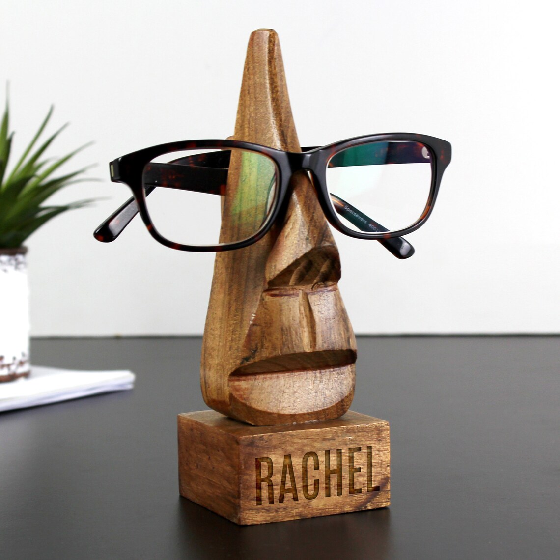 Personalised Wooden Glasses Holder. Glasses Stand. Nose-shaped - Etsy