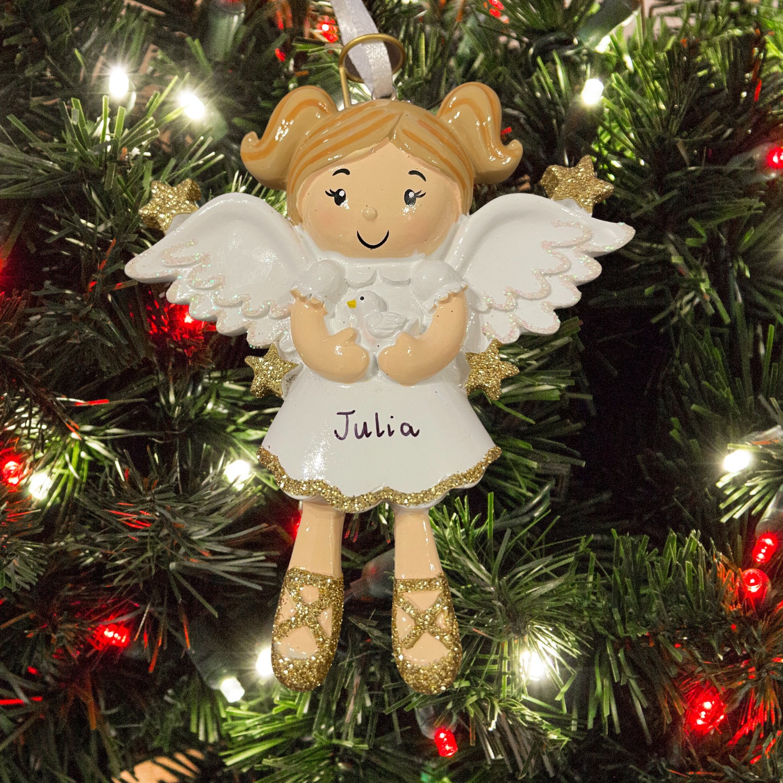Angel Tree Decoration. Personalised Guardian Angel Ornament. - Etsy