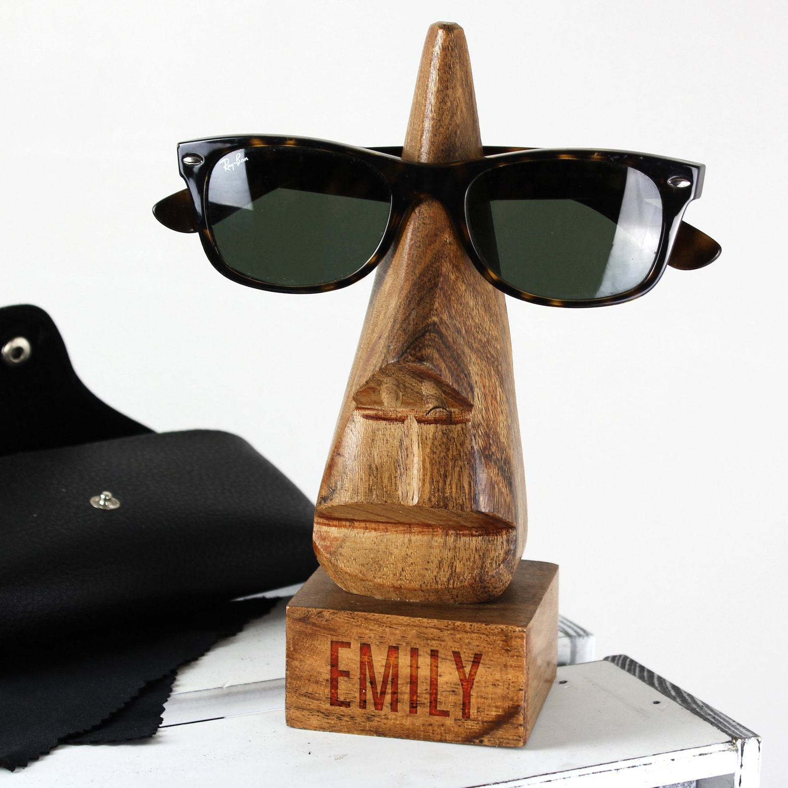 Personalised Wooden Glasses Holder Glasses Stand Nose Shaped Etsy