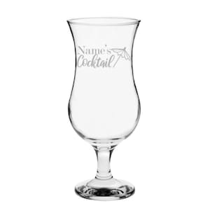 Personalised Cocktail Glass, Engraved Hurricane Glass Gift, Custom Name ...