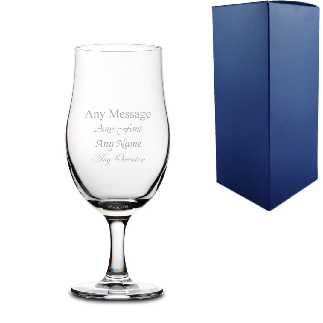 Personalised Stemmed Glass With Gift Box. Engraved Glass With Any ...