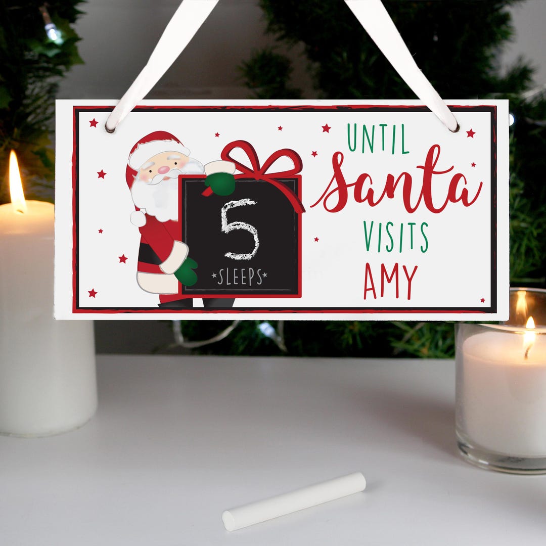 Christmas Countdown Sign. Personalised Santa Christmas Countdown ...