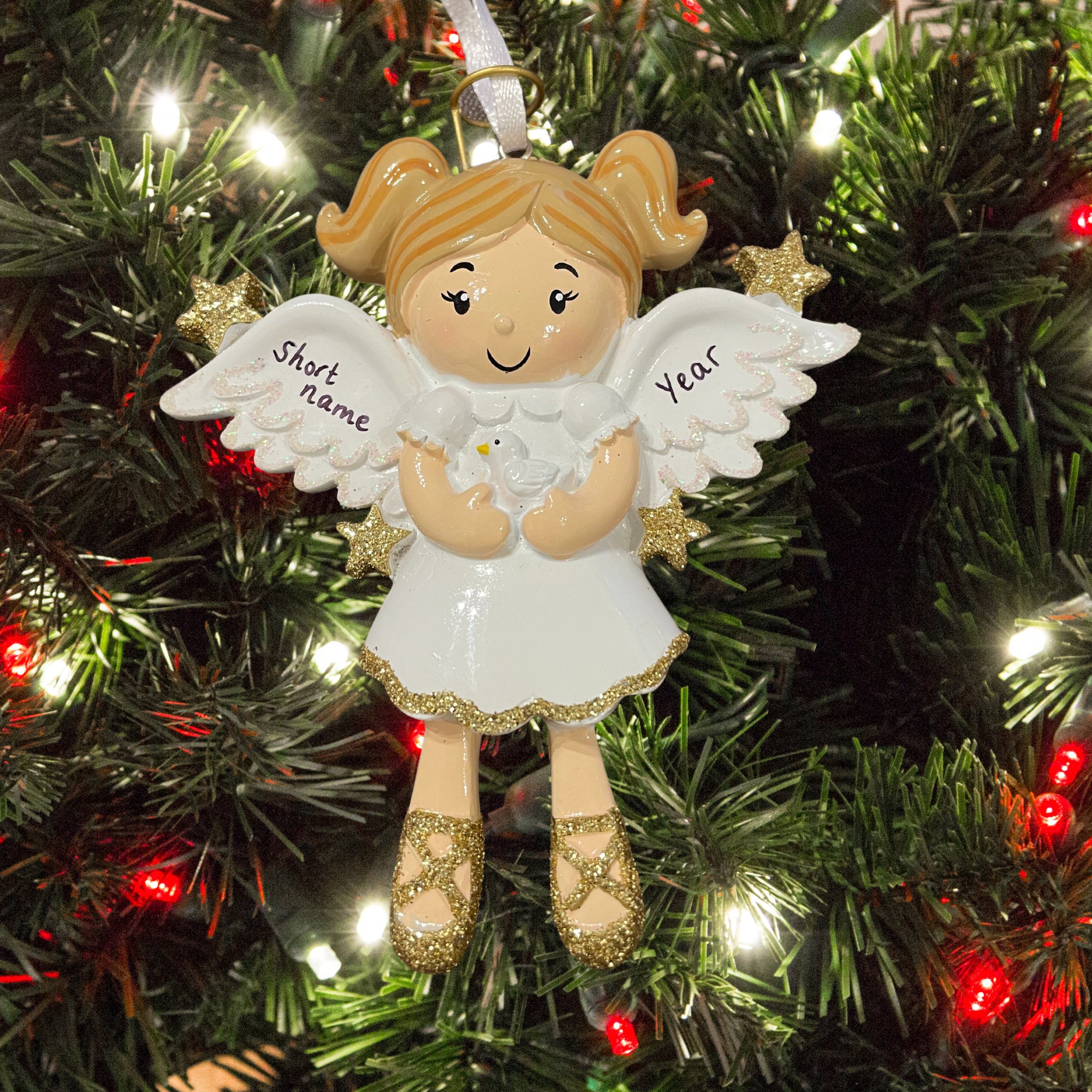 Angel Tree Decoration, Personalised Guardian Angel Ornament, Christmas ...