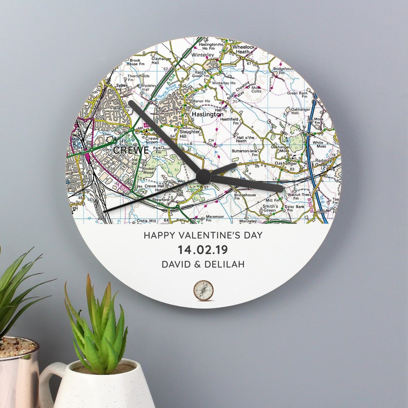 Personalised Map Clock. Custom Map Wall Clock. Map Location | Etsy