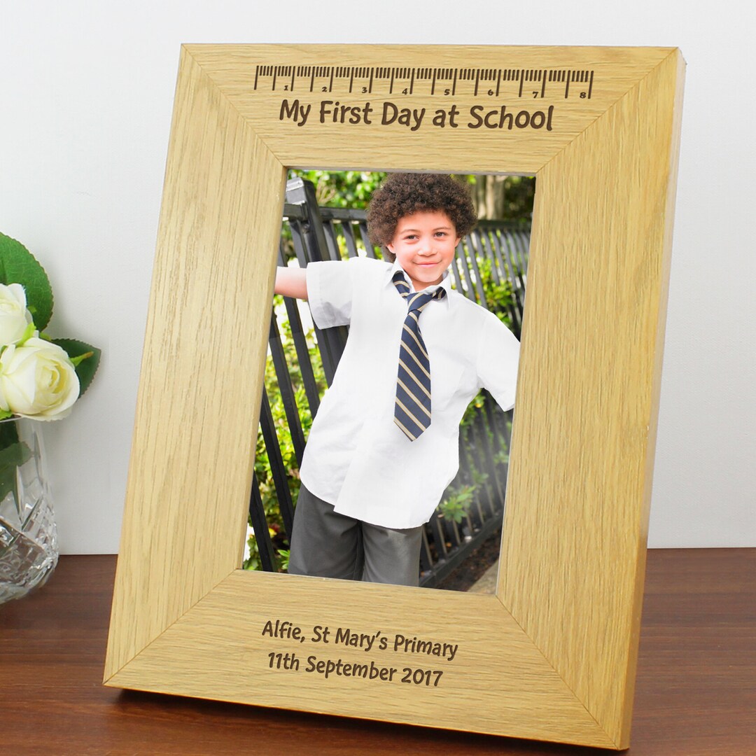First Day at School Personalised Photo Frame. Engraved My 1st Day at ...