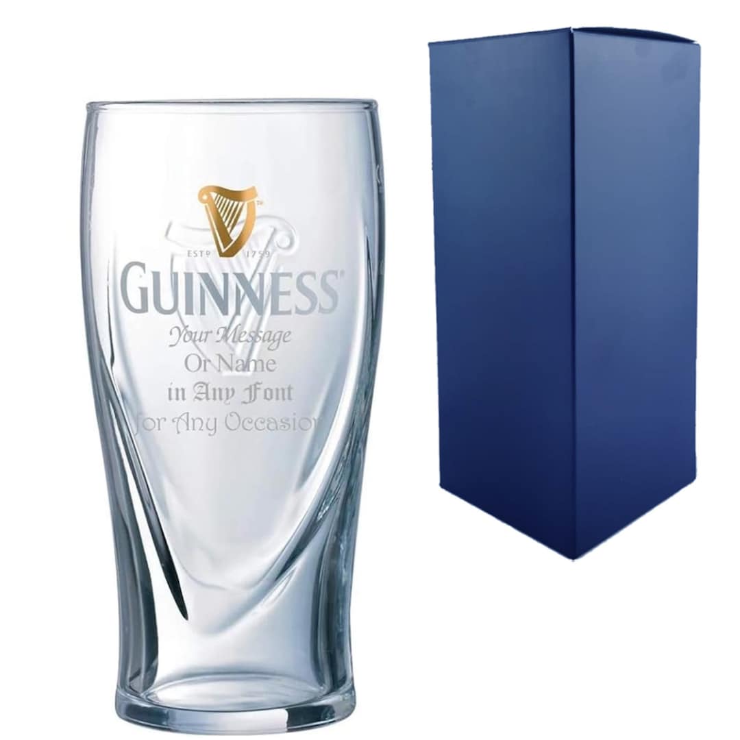 Engraved Glass. Guinness Glass. Personalised Pint Glass With Gift Box ...