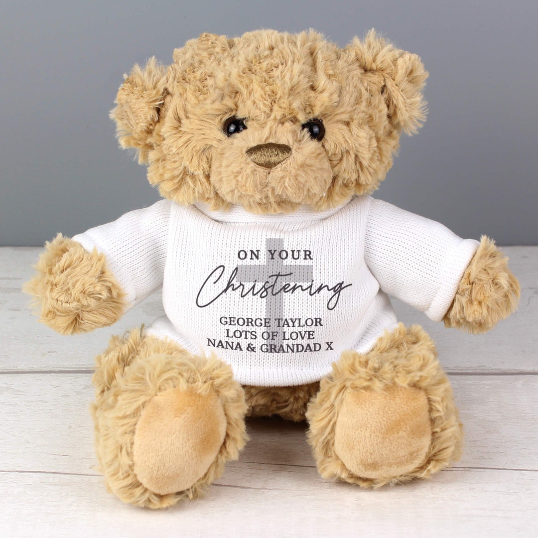 Personalised Christening Gift. Teddy Bear. Religious Gift. Soft Toy. on ...