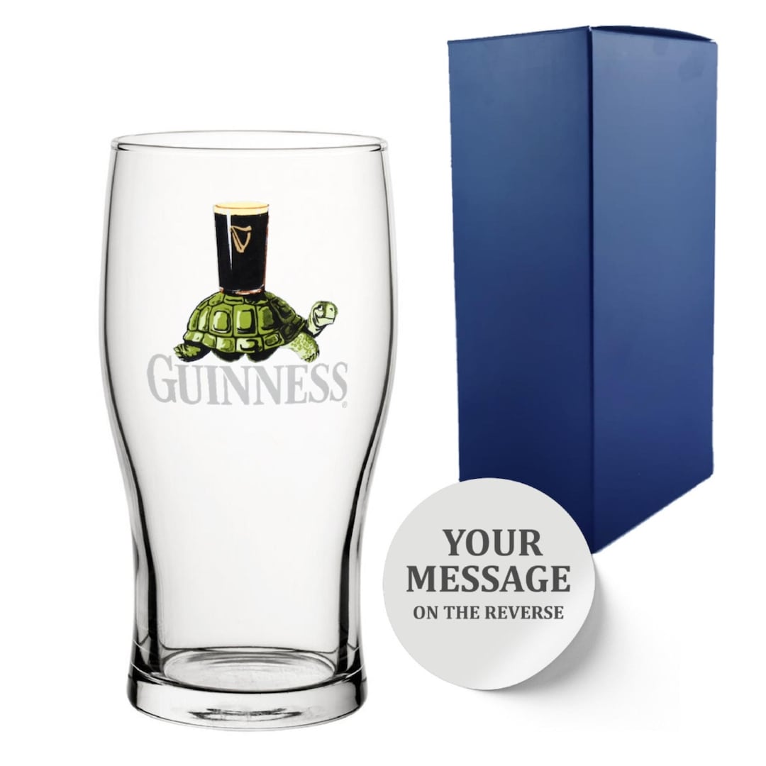 Engraved Glass, Guinness Glass, Official Tortoise Guinness Pint Glass ...
