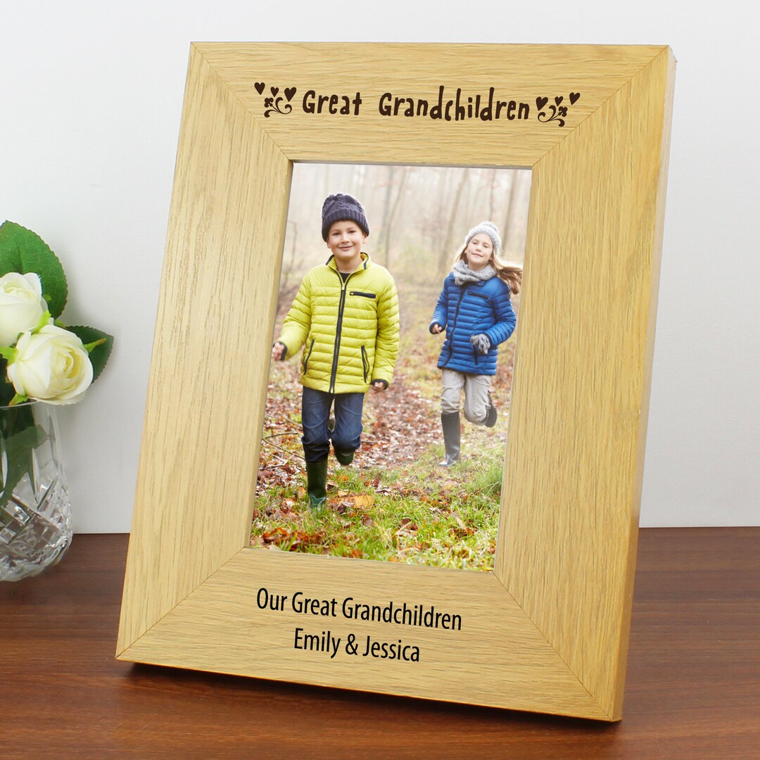 Great Grandchildren Photo Frame. Personalised Wooden Frame for Great ...