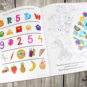Kids Activity Book. Personalised Children's Activity Pack With Stickers ...