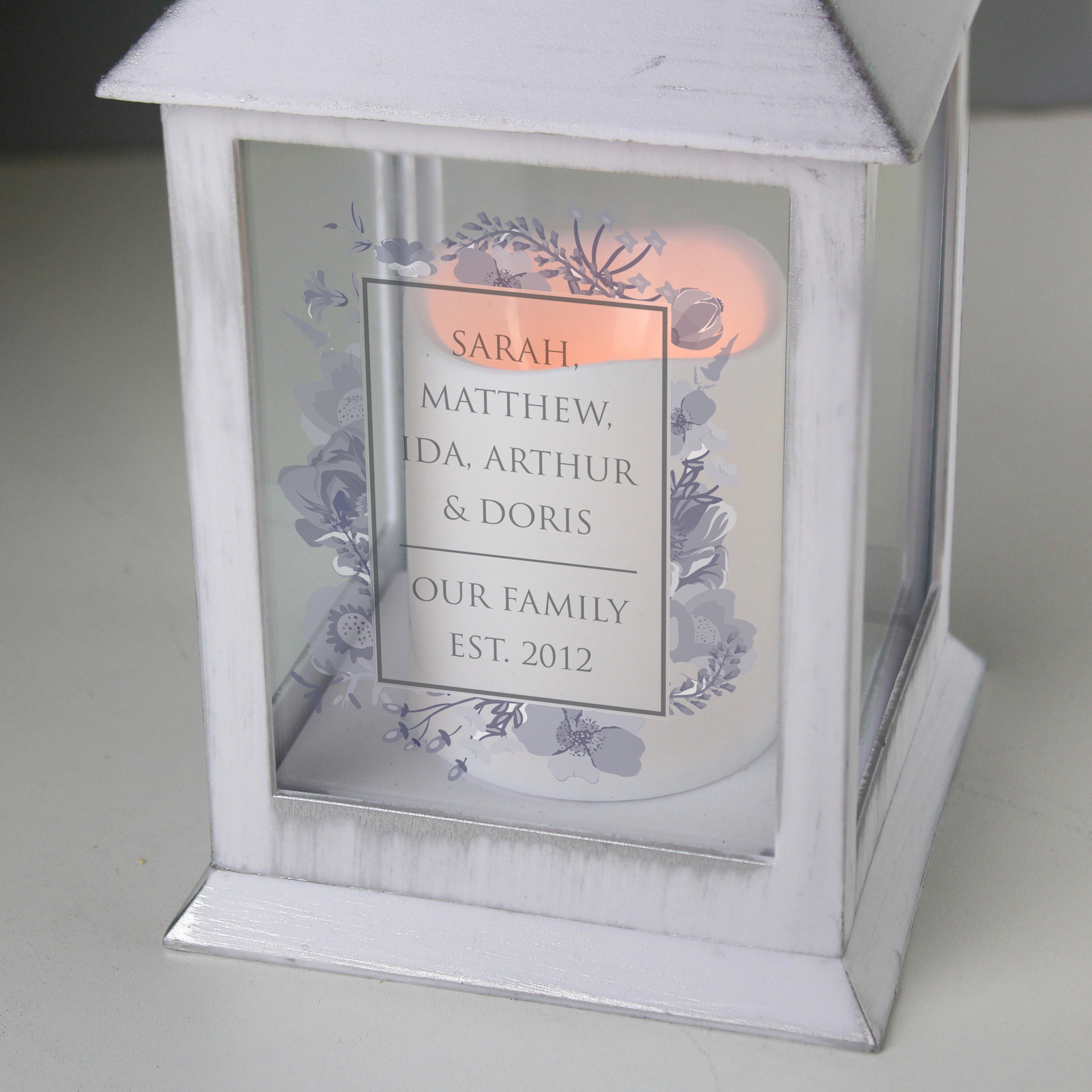Personalised Indoor LED Lantern – Watercolour Flickering Flame Light ...