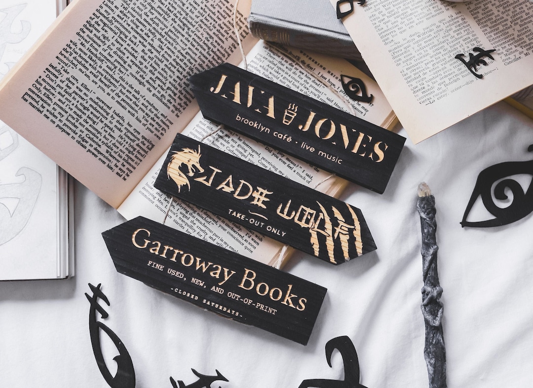 Wooden Signs, Laser Engraved, Java Jones, Jade Wolf and Garroway Books ...