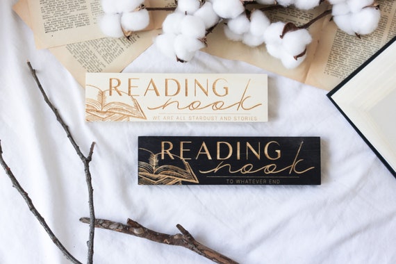 Custom Reading Nook Book Individual Large Wooden Signpost | Etsy