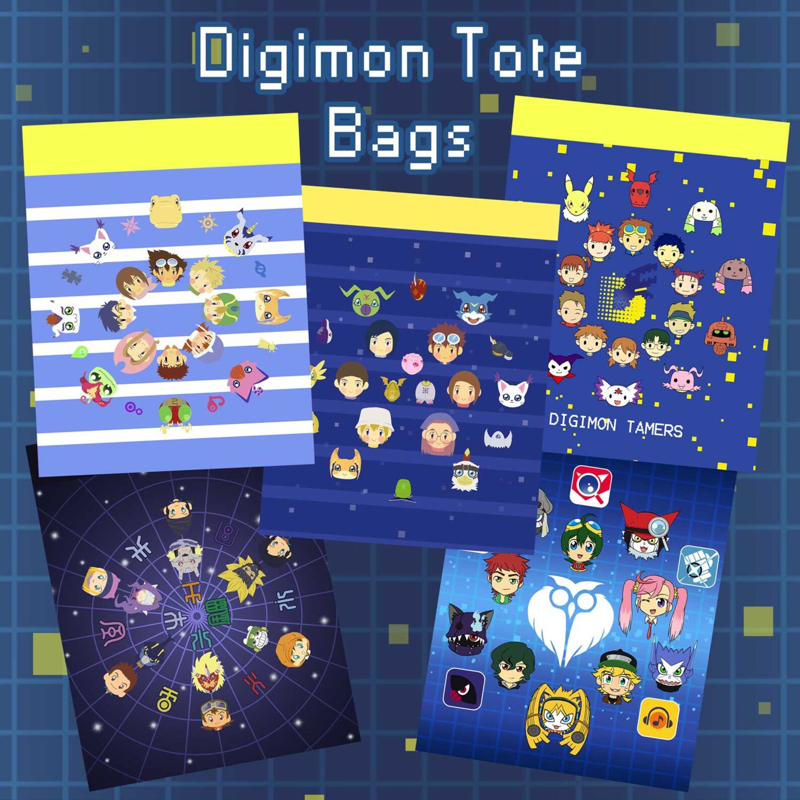 Digimon Tote Bags - Etsy