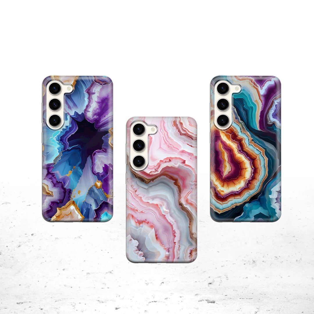 Quartz Phone Case Gemstone Cover for Samsung Galaxy S24 S23 FE S22 Pro ...