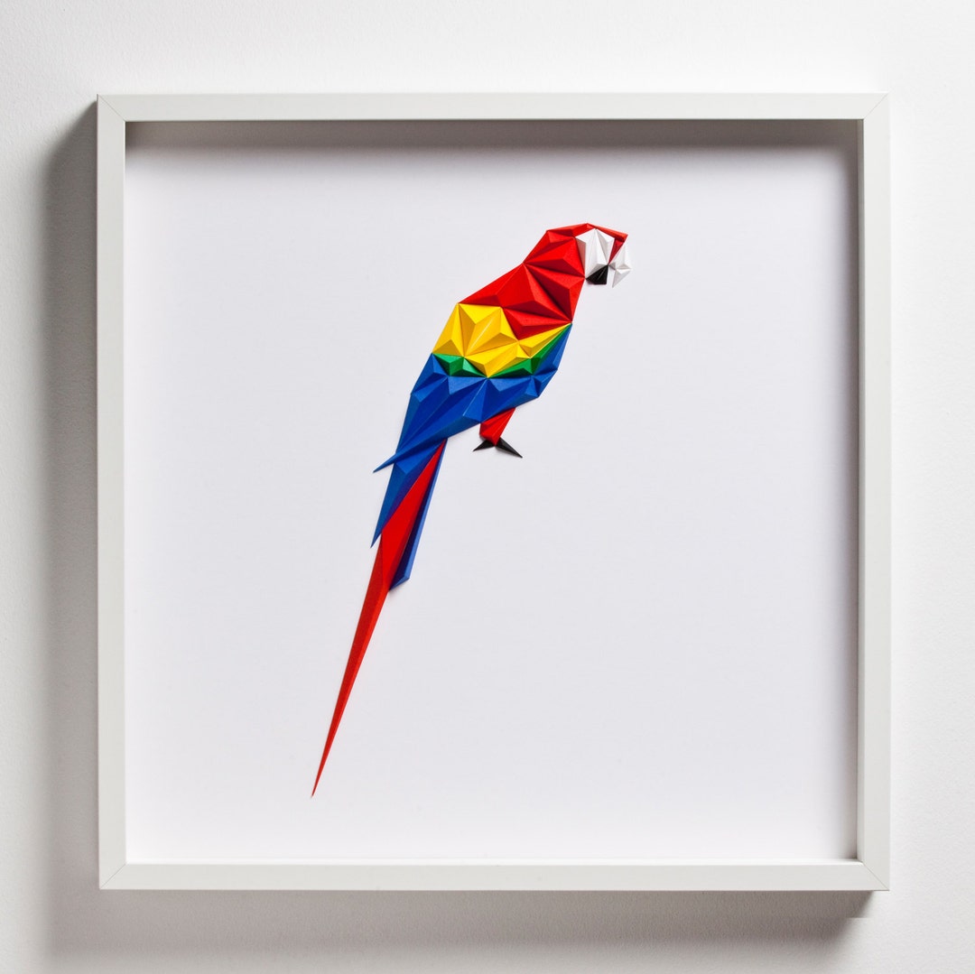 SCARLET MACAW - Paper Artwork - Etsy