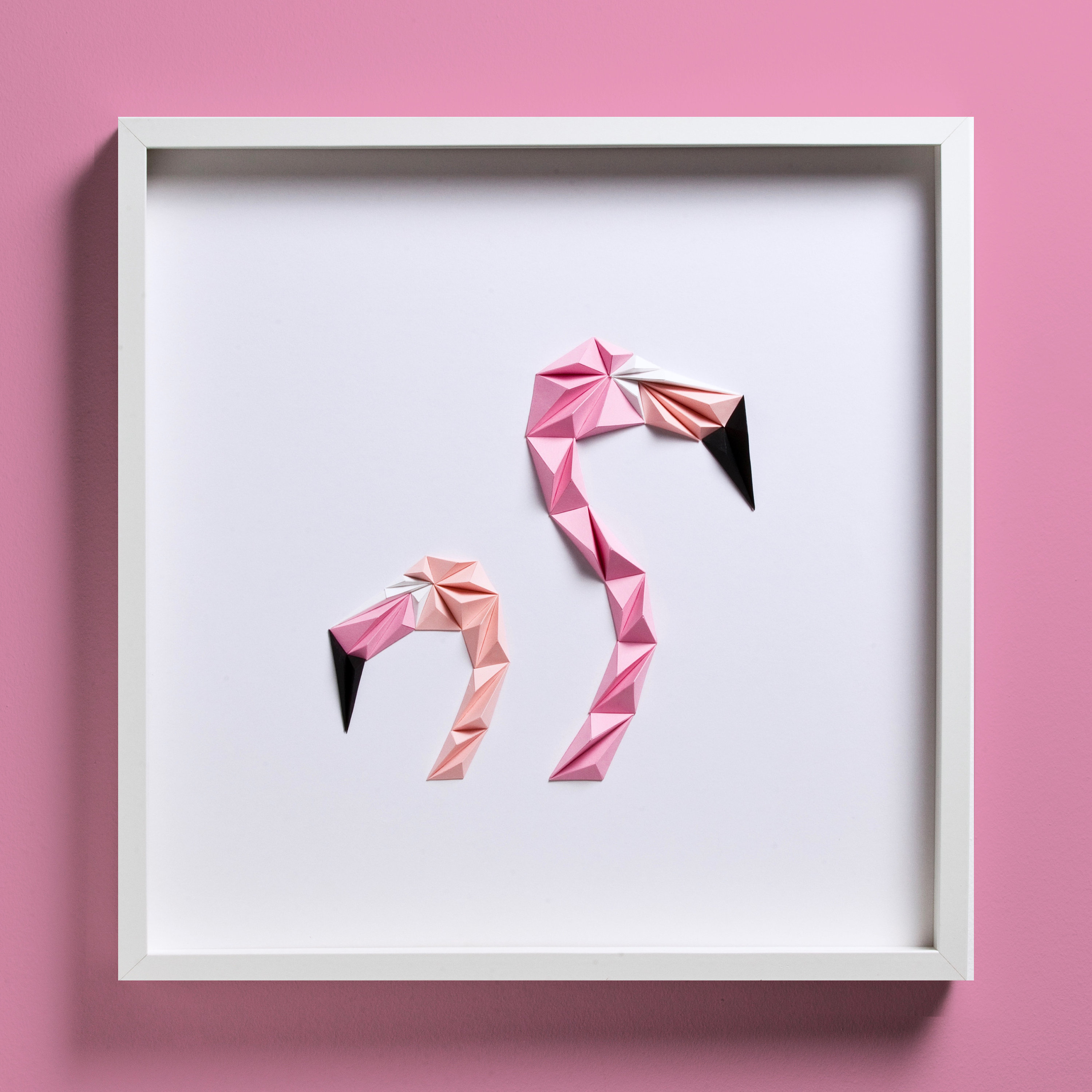 FLAMINGOS, Paper Art, Flamingo Wall Art, Pink Wall Decor, Handmade Art ...