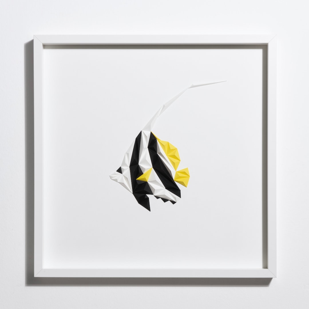 PENNANT CORALFISH, Paper Art, 50x50 Cm, Artwork, Minimal, Geometric Art ...