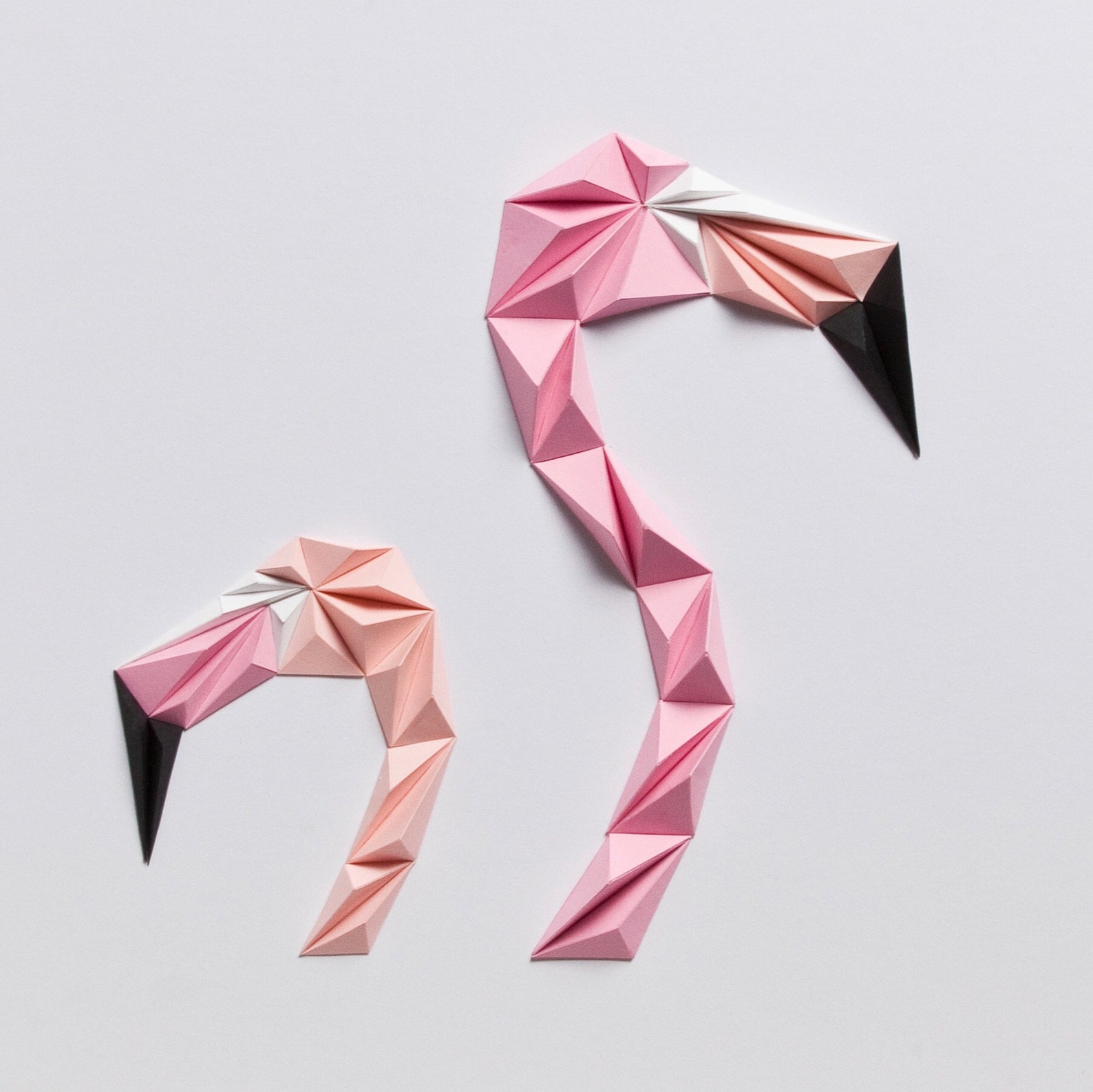FLAMINGOS, Paper Art, Flamingo Wall Art, Pink Wall Decor, Handmade Art ...