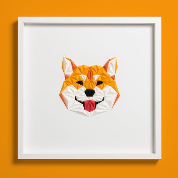SHIBA Paper Artwork Shiba Art Modern Art Colorful Art - Etsy