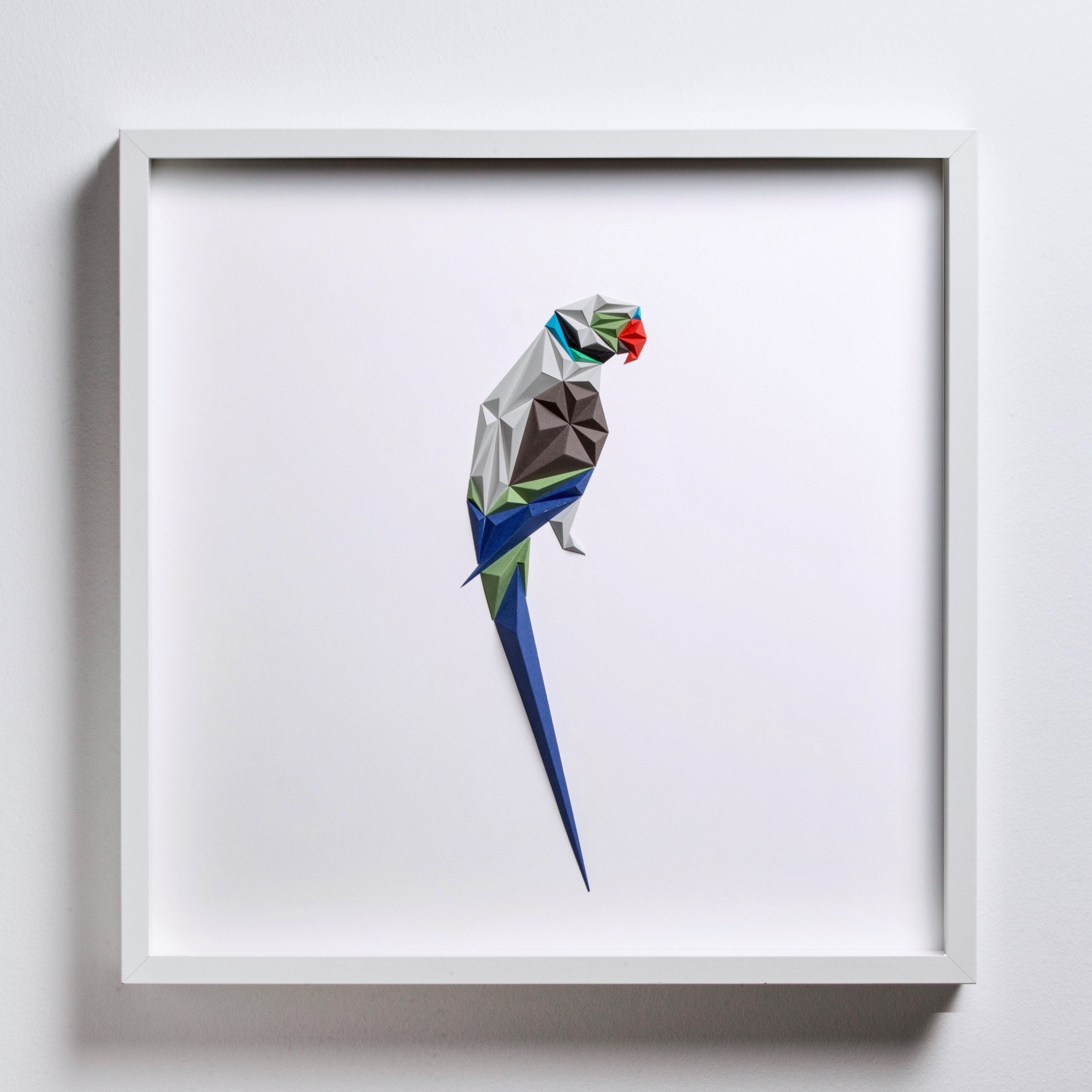 BLUE PARAKEET - Paper Artwork, 50x50 Cm, Art Deco, Modern Wall Decor ...