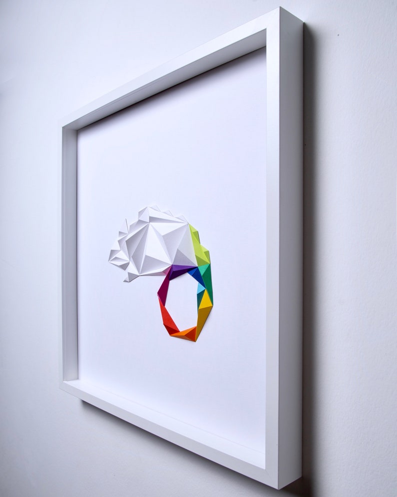 CHAMELEON, Multicolor-white, Paper Artwork, Colorful Wall Art, Wall ...