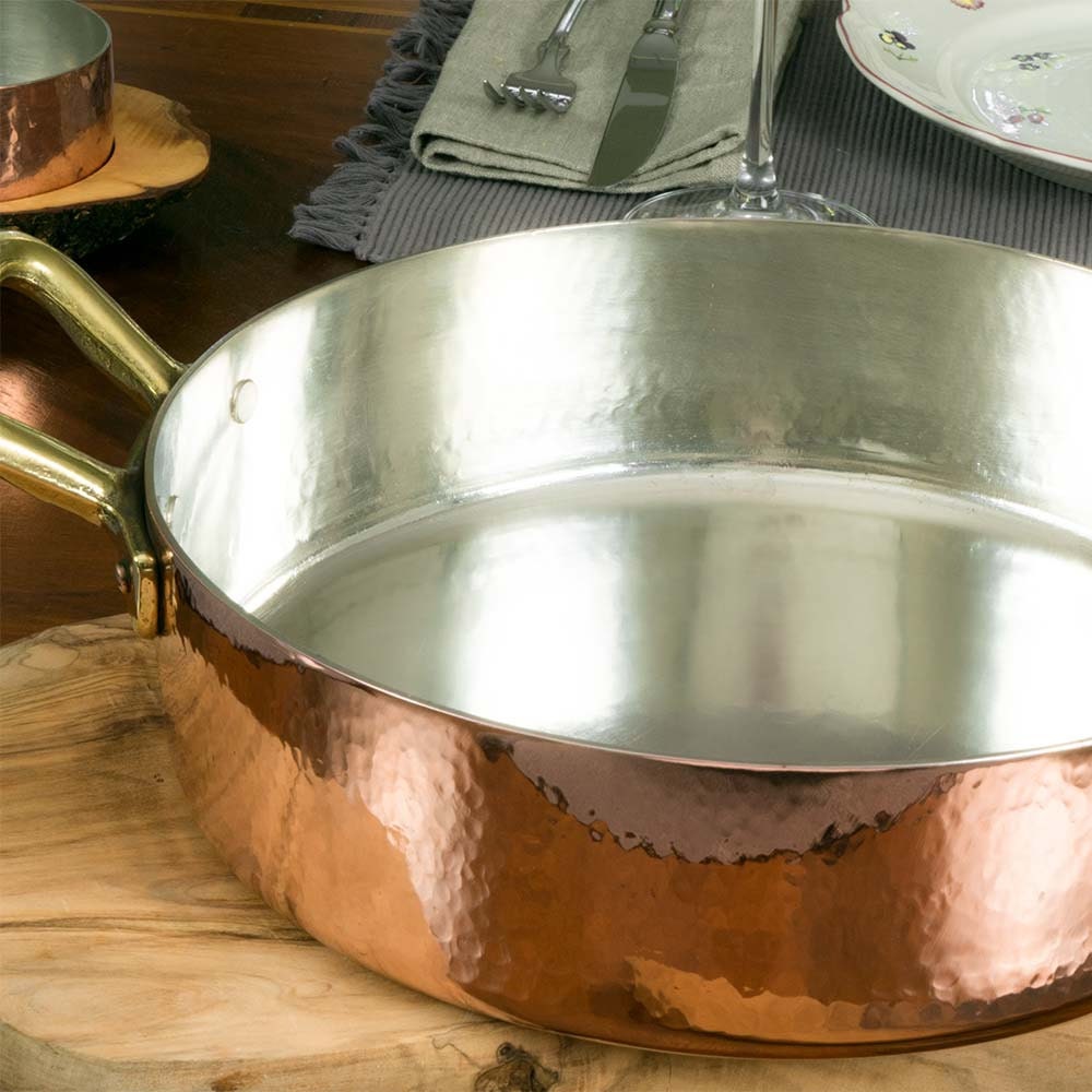 Copper Casserole/braiser With Lid - Tin Lined -/ Large Copper Braiser ...